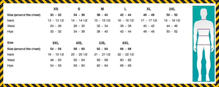 Size Chart for Clothes – Minex Products